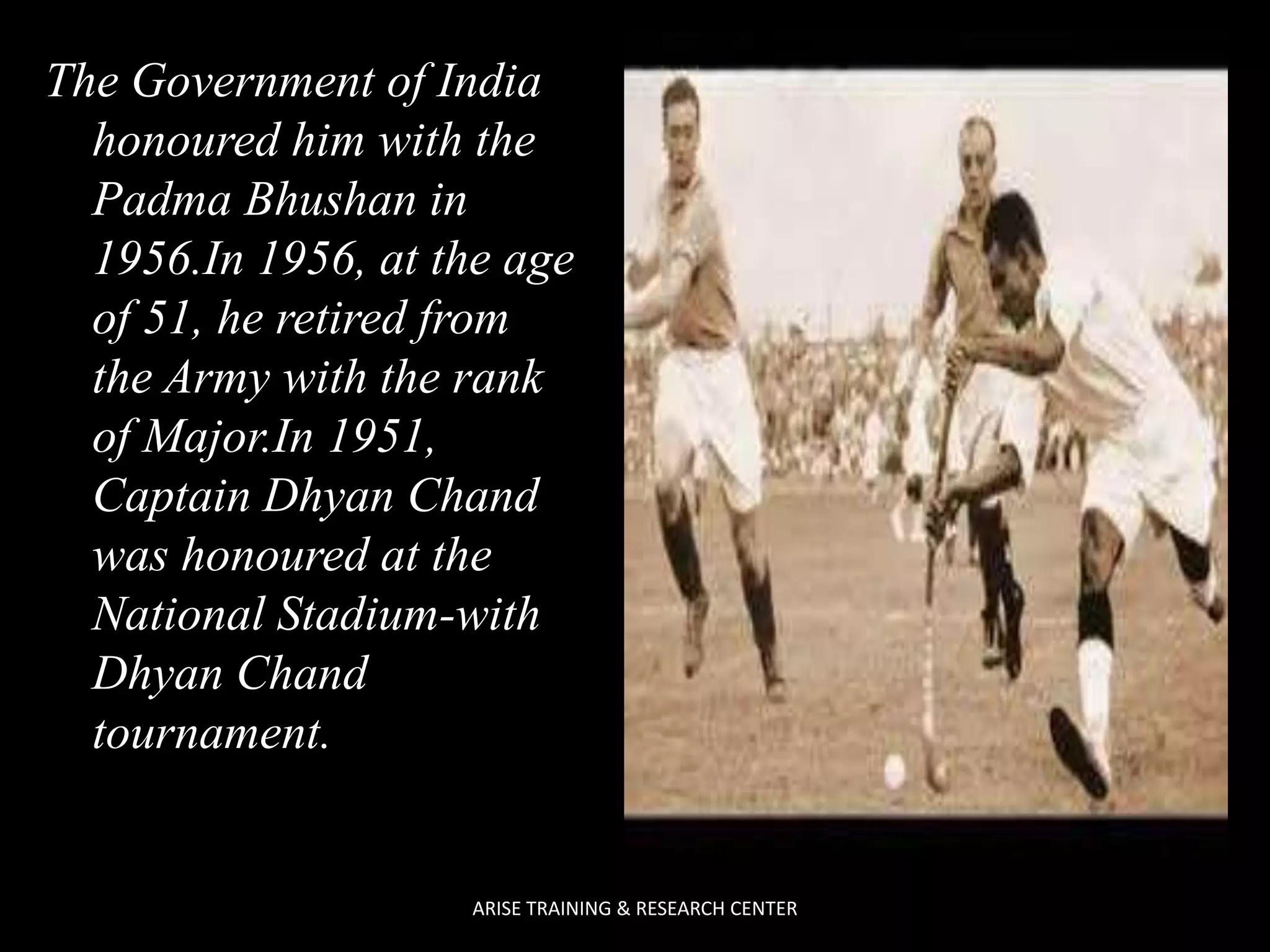 Dhyan chand - INDIAN HOCKEY PLAYER - Hitler saluted | PPT