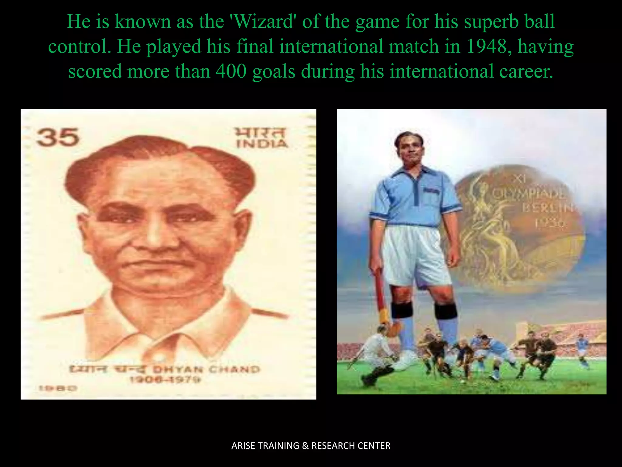 Dhyan chand - INDIAN HOCKEY PLAYER - Hitler saluted | PPT