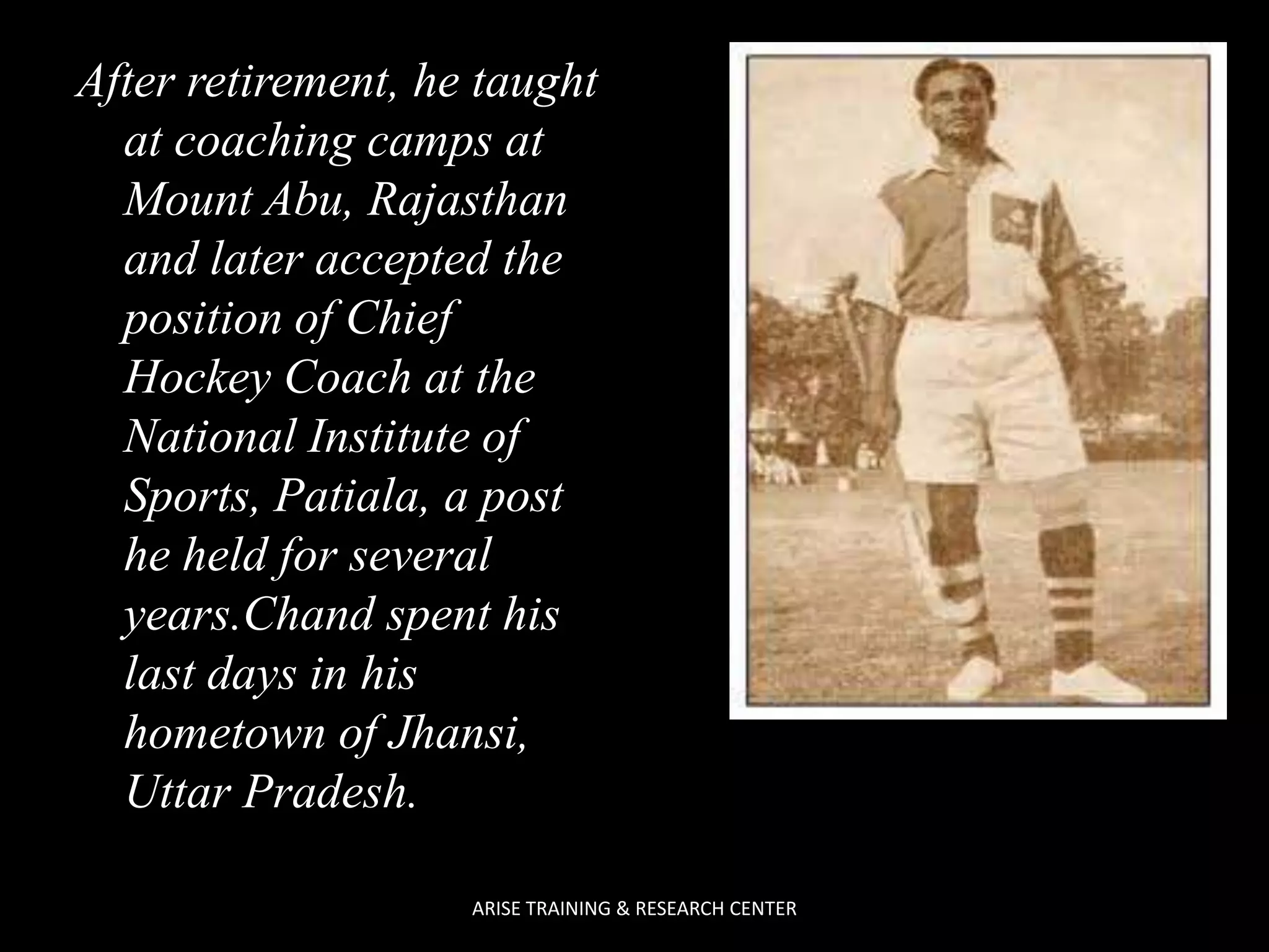 Dhyan chand - INDIAN HOCKEY PLAYER - Hitler saluted | PPT