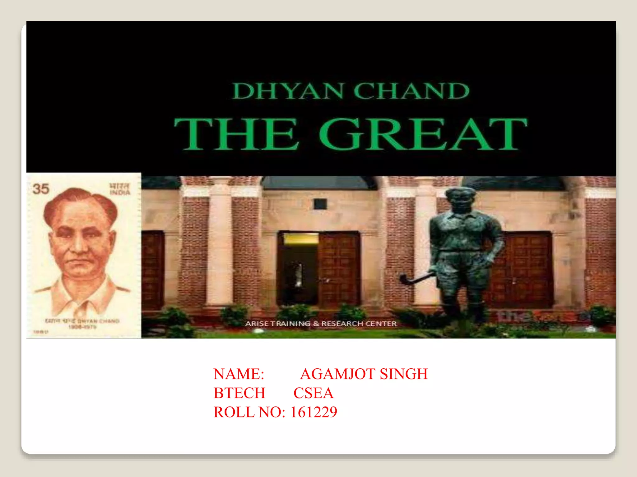 motivational life of Dhyan chand | PPTX