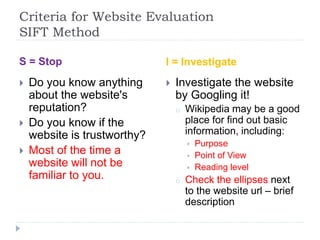 DHYG 111 Website Evaluation Presentation 2024 | PPTX