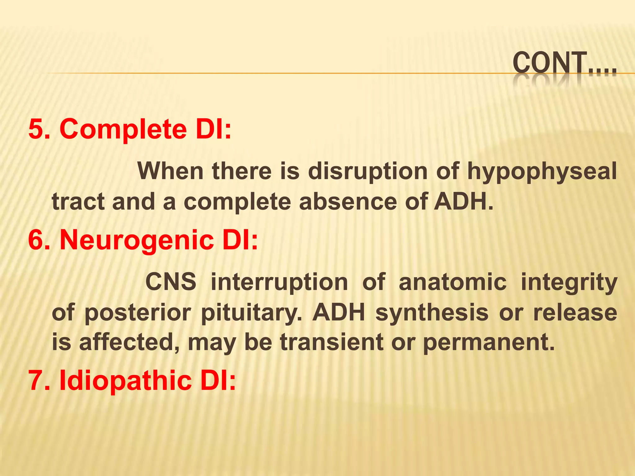 Diabetes Insipidus | PPTX | Hormonal Disorders | Endocrine and ...