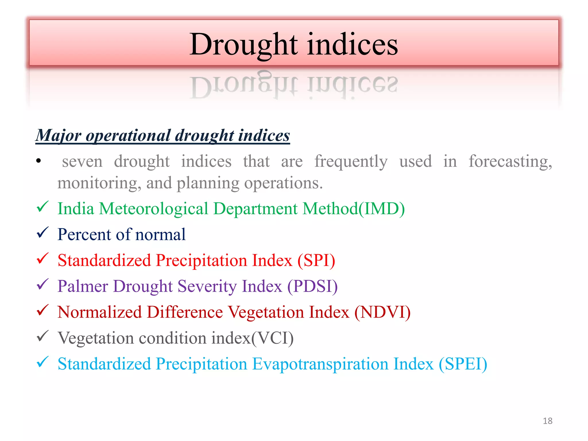 Drought indices | PPTX