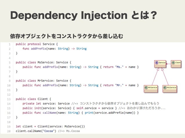 Dependency Injection In Swift2 Ppt