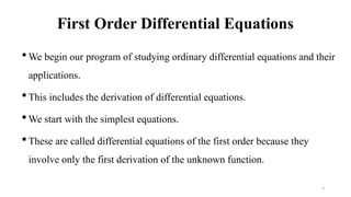 First Order Differential Equations of Mathematics | PPTX