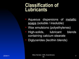 The Function of Lubricants in Pigment Coating | PPT