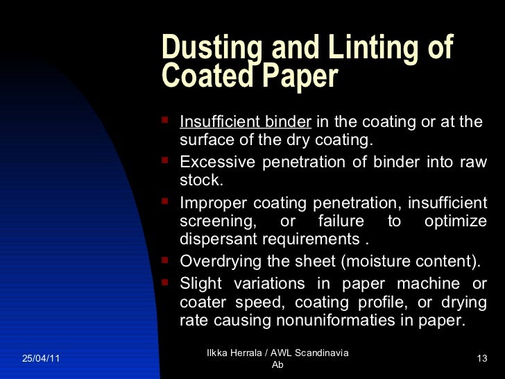 The Function of Lubricants in Pigment Coating | PPT