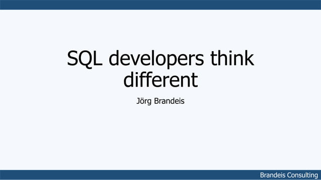 SQL developer think different | PDF
