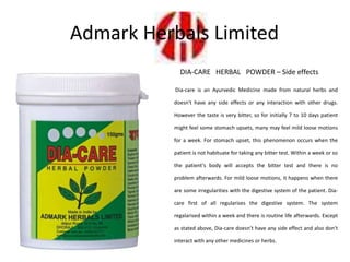Dia care herbal powder | PPT