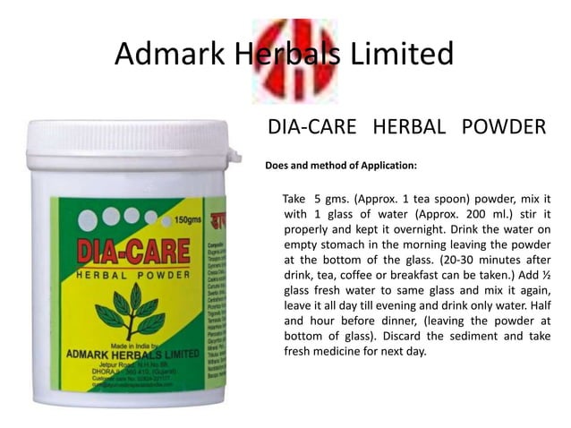 Dia care herbal powder | PPT