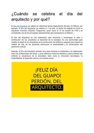 Dia del Arquitecto: Cuando se celebra | PDF