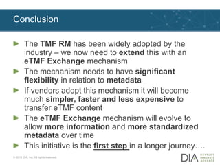 Initiative for an eTMF Exchange Mechanism from the TMF Reference Model ...