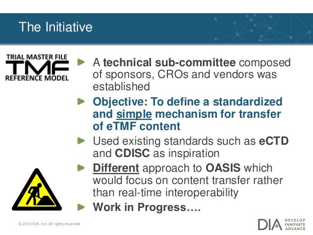 Initiative for an eTMF Exchange Mechanism from the TMF Reference Model