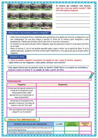 Dia 4 creo una secuencia de fotos para contar una historia. | PDF