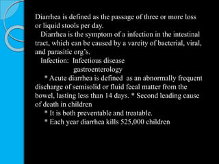 Acute Diarrhoeal Disease ppt | PPTX