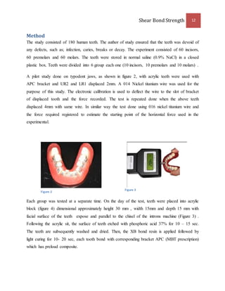 Shear Bond Strength of Orthodontic Brackets | DOCX