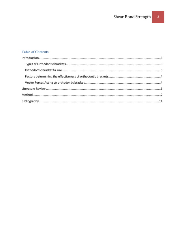 Shear Bond Strength of Orthodontic Brackets | DOCX