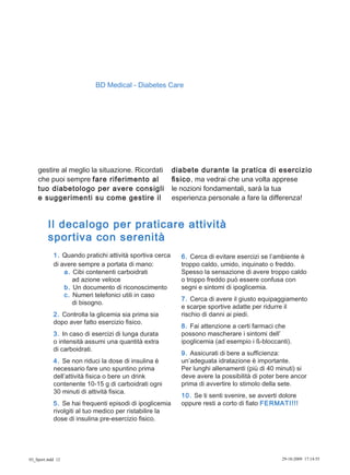 Diabete e sport | PPT
