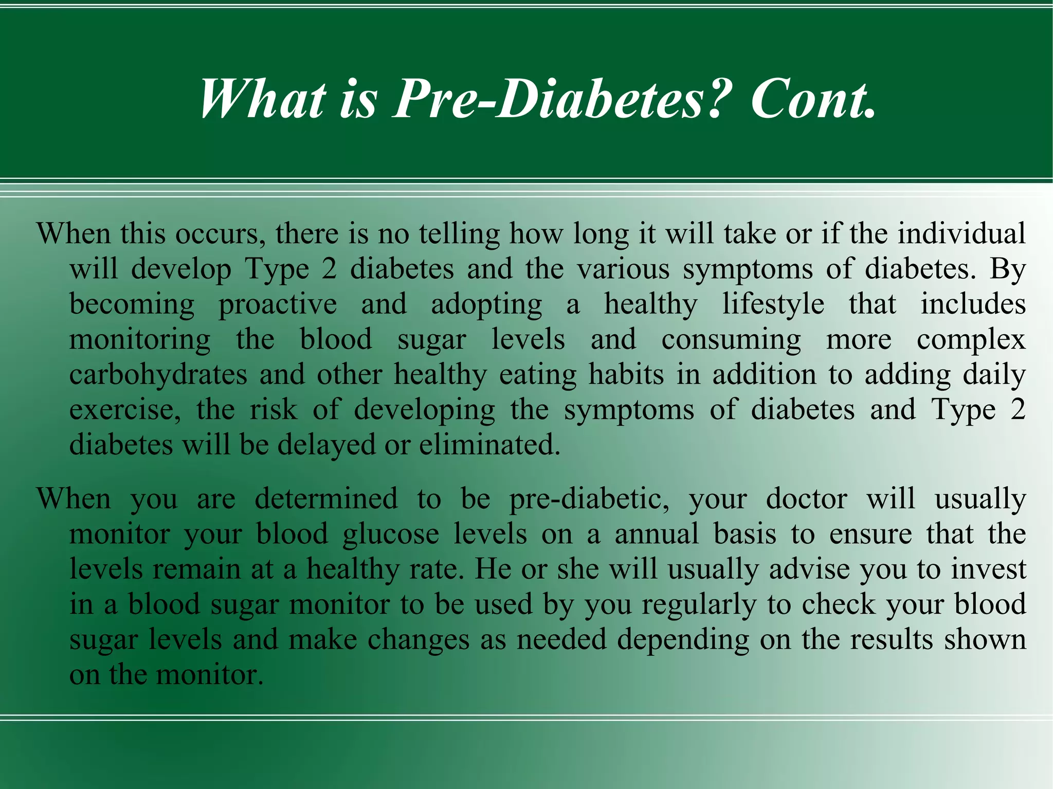 What Pre-Diabetes Is And What The Risk Factors Are For Pre-Diabetes | ODP