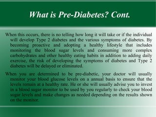 What Pre-Diabetes Is And What The Risk Factors Are For Pre-Diabetes | ODP