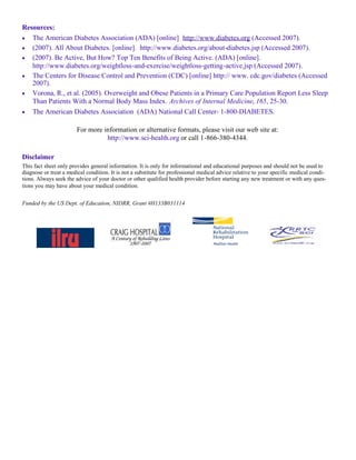 Diabetes - Long Term Spinal Cord Injury | PDF