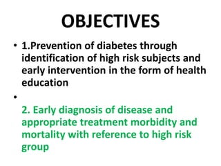 DIABETES CONTROL PROGRAMME-INDIA | PPTX
