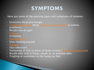 Diabetes | PPTX | Diabetes | Diseases and Conditions