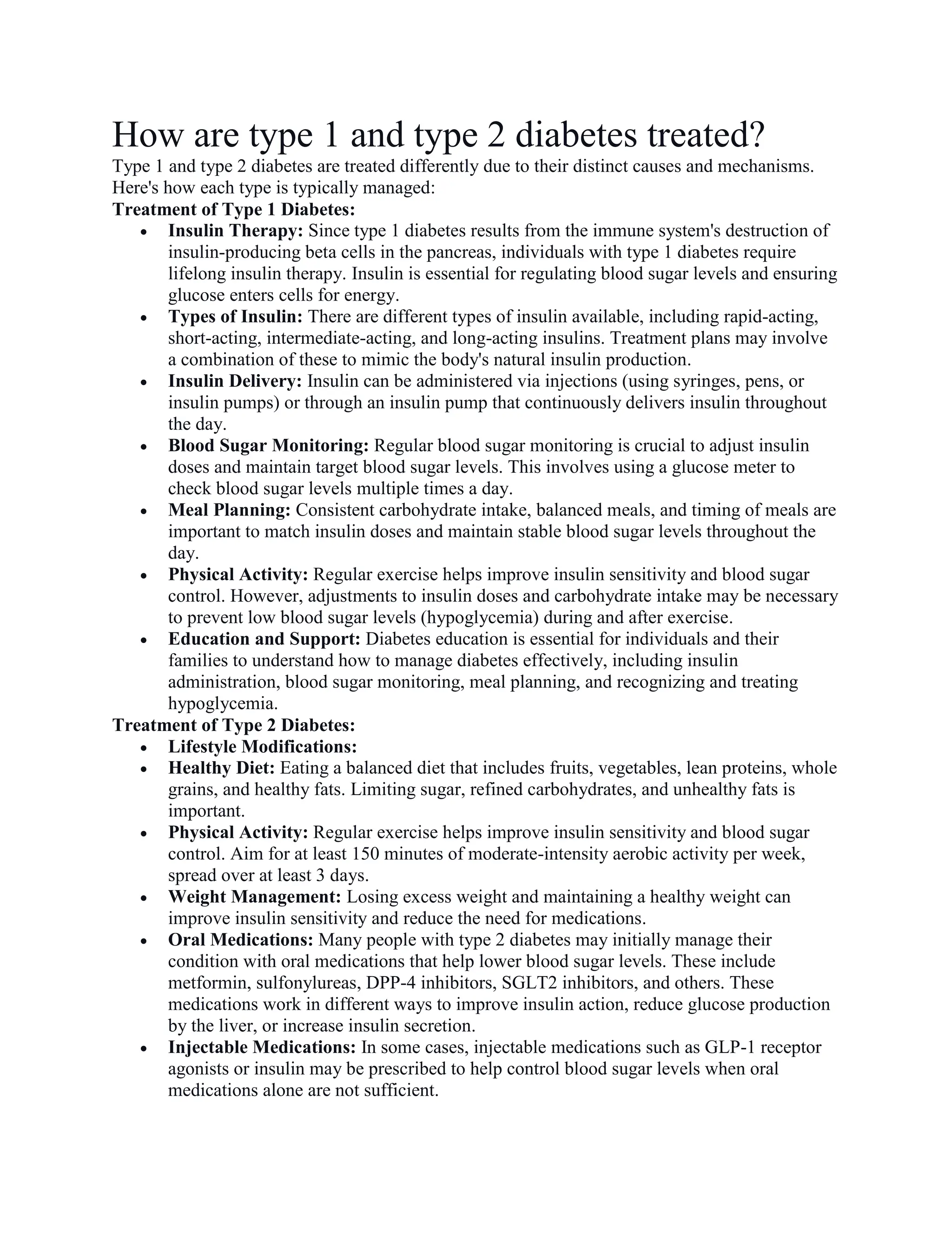 Diabetes Type 1 vs. Type 2: A Comprehensive Guide | PDF