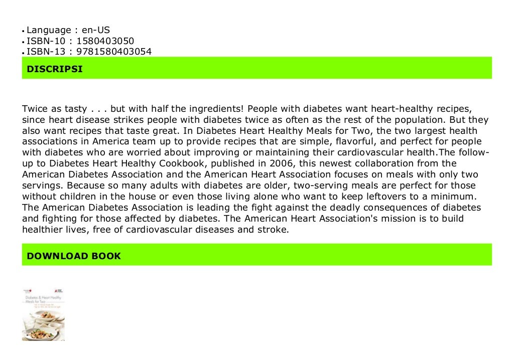 Diabetes And Heart Healthy Meals For Two AUDIOBOOK Diabetes And Heart Healthy Meals For Two AUDIOBOOK