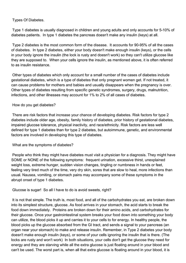 Learn to Control Your Diabetes Effectively | PDF