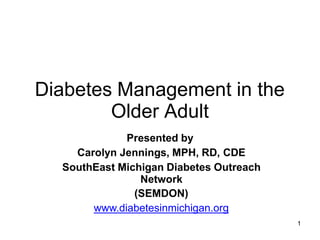 Diabetes management-and-the-elderly3461 | PPT