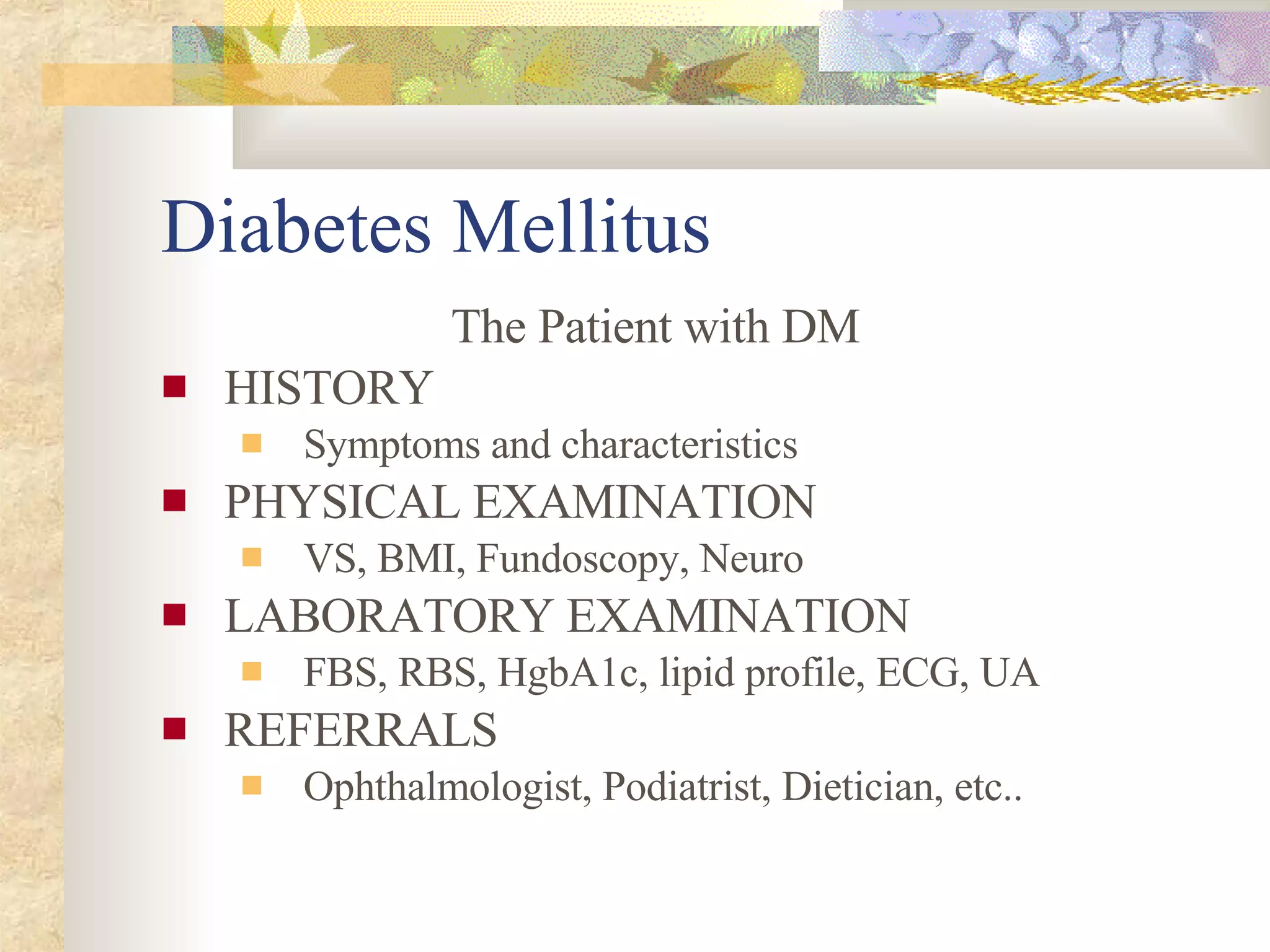 Diabetes Mellitus | PPT