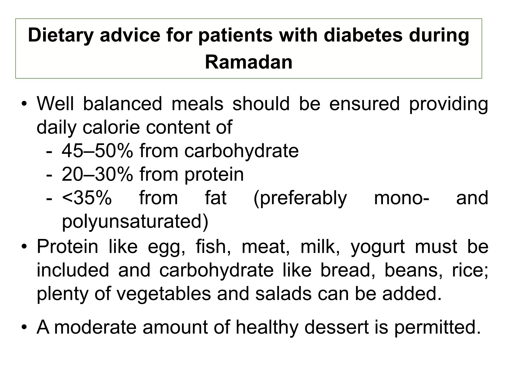Diabetes Management during Ramadan by Dr Selim | PPTX