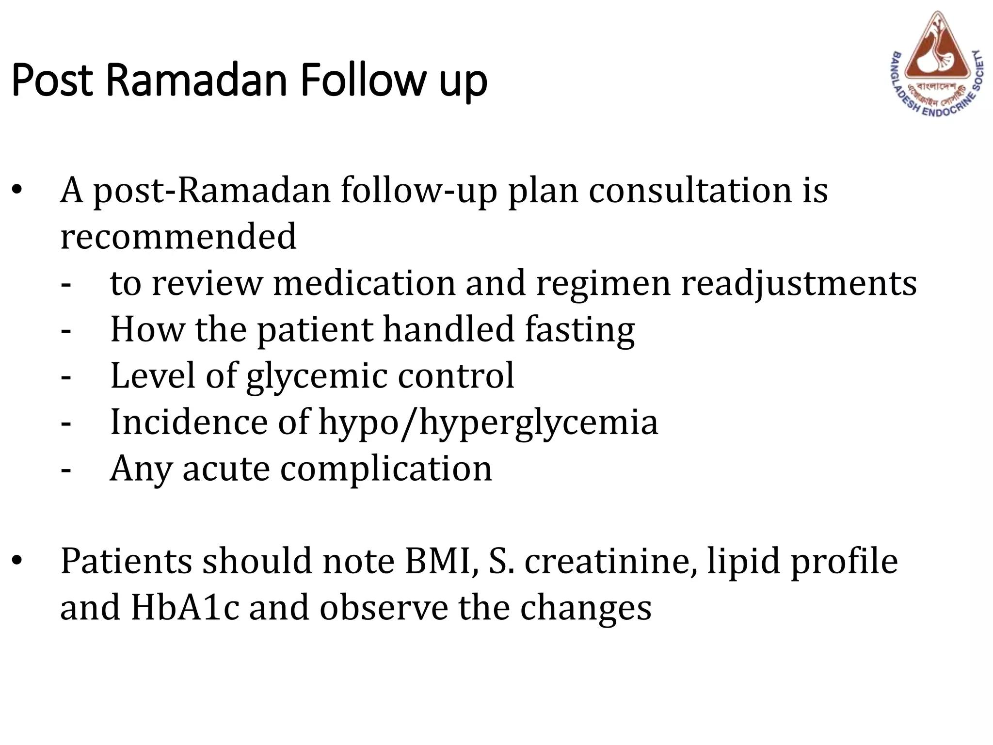 Diabetes Management during Ramadan by Dr Selim | PPTX