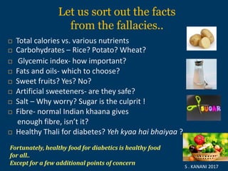 Diabetes- Food Facts and Fallacies | PPTX