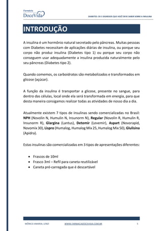 Diabetes :- os 5 secredos que você deve saber sobre insulina | PDF