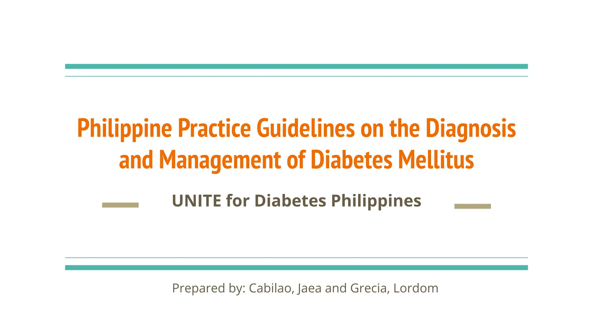 UNITE DM GUIDELINES PHILIPPINES CPG 2015 | PDF