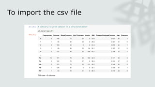 Analyzing the diabettes datasheet using python | PDF