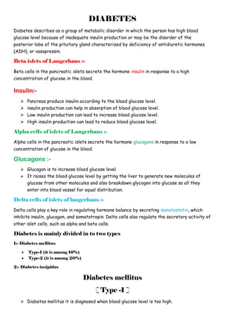 DIABETES (1).pdf "Understanding Diabetes: Key Insights on Causes ...