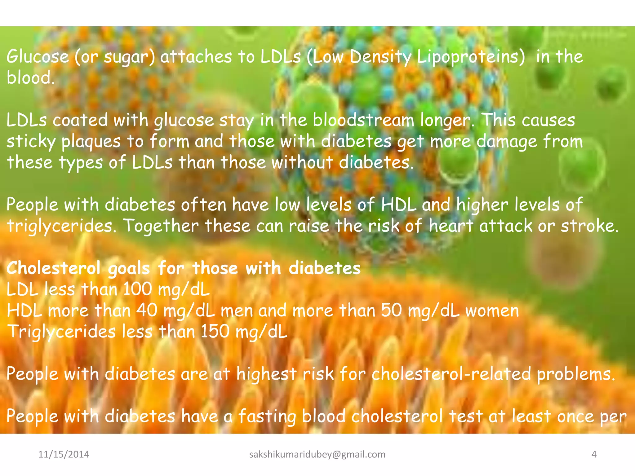 Diabetes and Cholesterol | PPTX