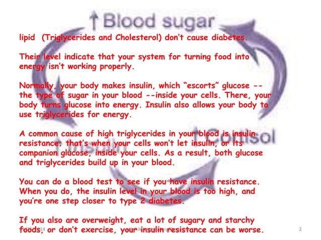 Diabetes and Cholesterol | PPTX | Diabetes | Diseases and Conditions