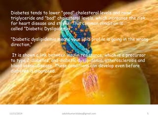 Diabetes and Cholesterol | PPTX