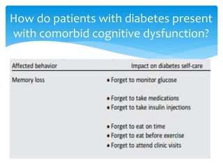 Diabetes and cognitive impairment | PPTX