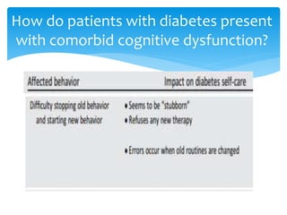 Diabetes and cognitive impairment | PPTX