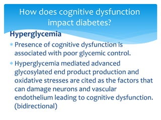 Diabetes and cognitive impairment | PPTX