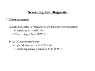 Diabetes and Pregnancy - Diagnosis and Management | PPTX