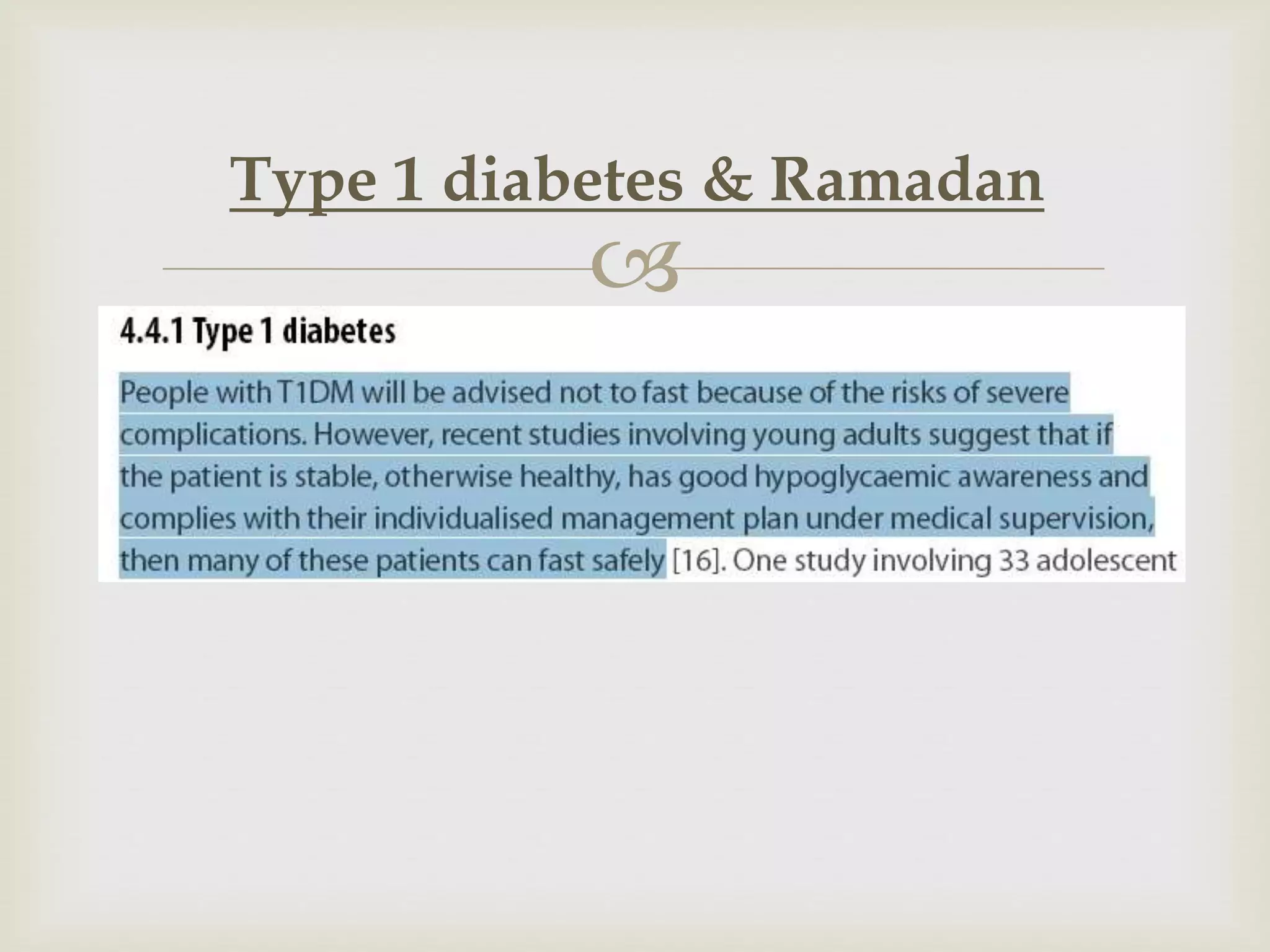 Management of Diabetes in Ramadan (guidelines) | PPTX