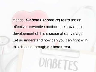 Diabetes Screening Test in Udaipur at Arth Diagnostics | PPTX