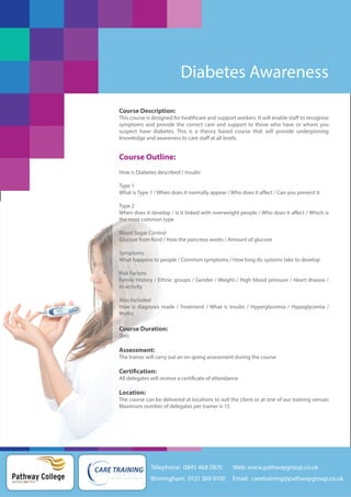 Diabetes Awareness Training Course | PDF