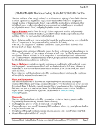 Diabetes coding medesun ICD-10-CM 2017 | PDF | Endocrine and Metabolic ...